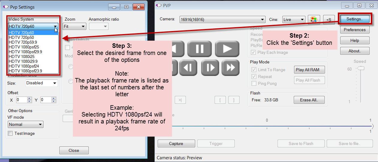How do I change the playback frame rate of ProRes (.MOV) format files?