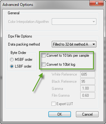 Is it possible to save 10-bit DPX files?